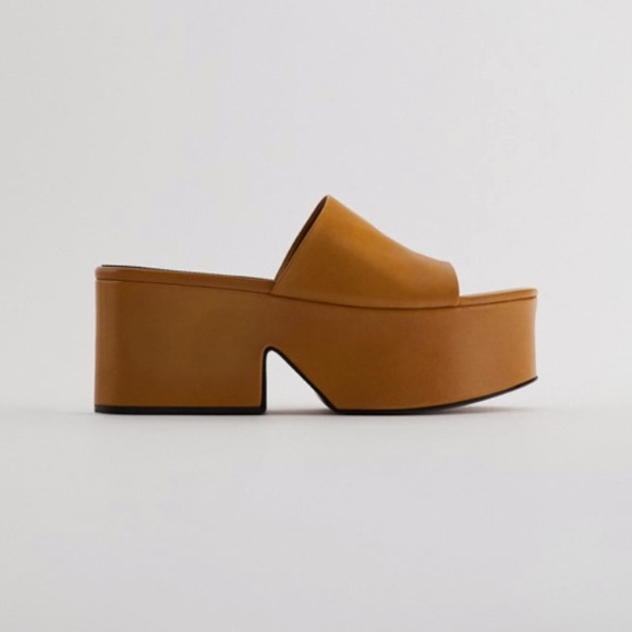 Zara | Shoes | Zara Tan Brown Leather Platform Wedge | Poshmark